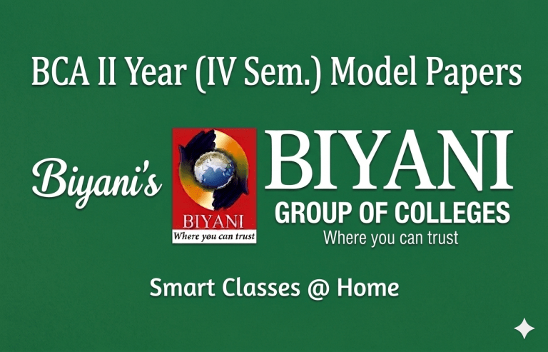 BCA Fourth Semester Model Papers